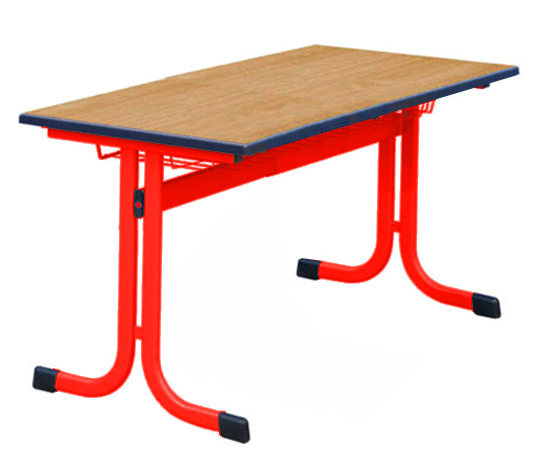 Schülerdoppeltisch Typ L-Kufe Ovalrohrtisch, Schülertische, Schulmöbel ...