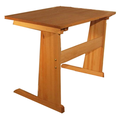 Schülertisch, Einzeltisch aus Massivholz, Einertisch Holzkufe ...